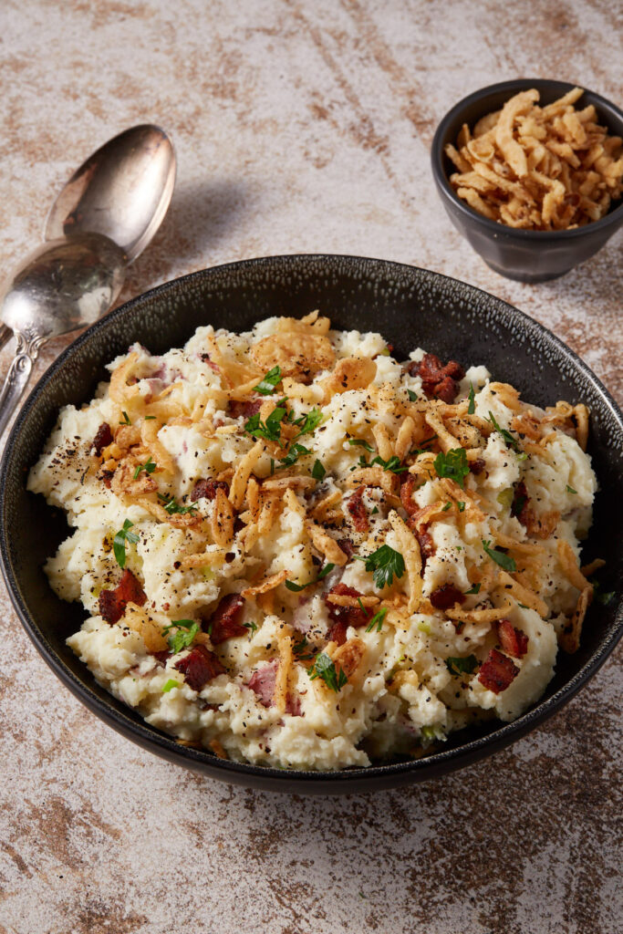 Loaded Mashed Potatoes in the Microwave - Butter & Baggage