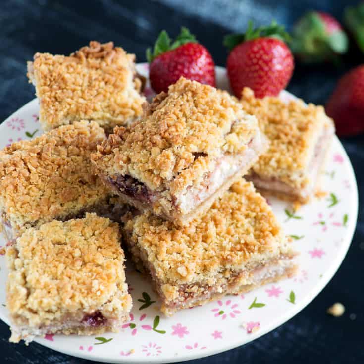 Strawberry Shortbread Bars - Butter & Baggage