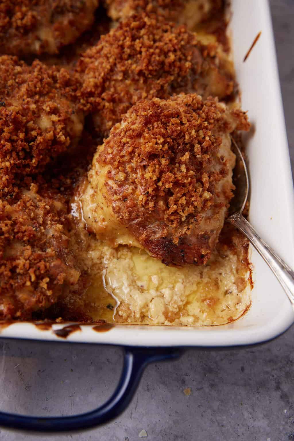 Crispy Oven Baked Chicken Thighs with Cream Sauce - Butter & Baggage