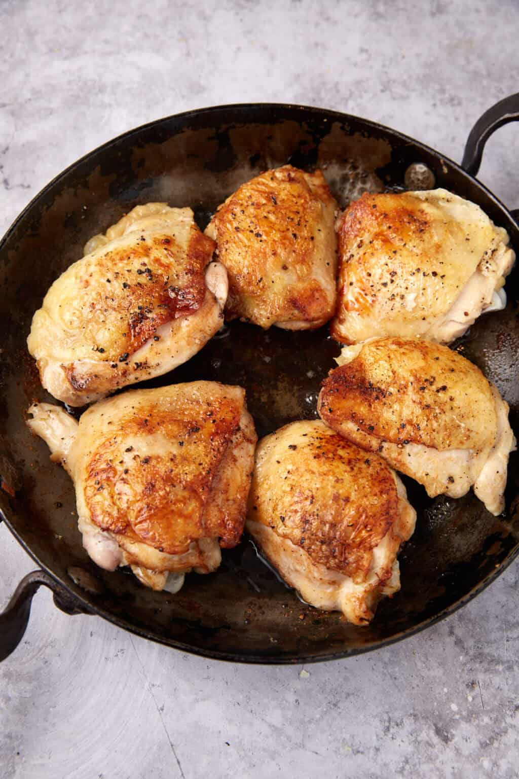 Crispy Oven Baked Chicken Thighs with Cream Sauce - Butter & Baggage