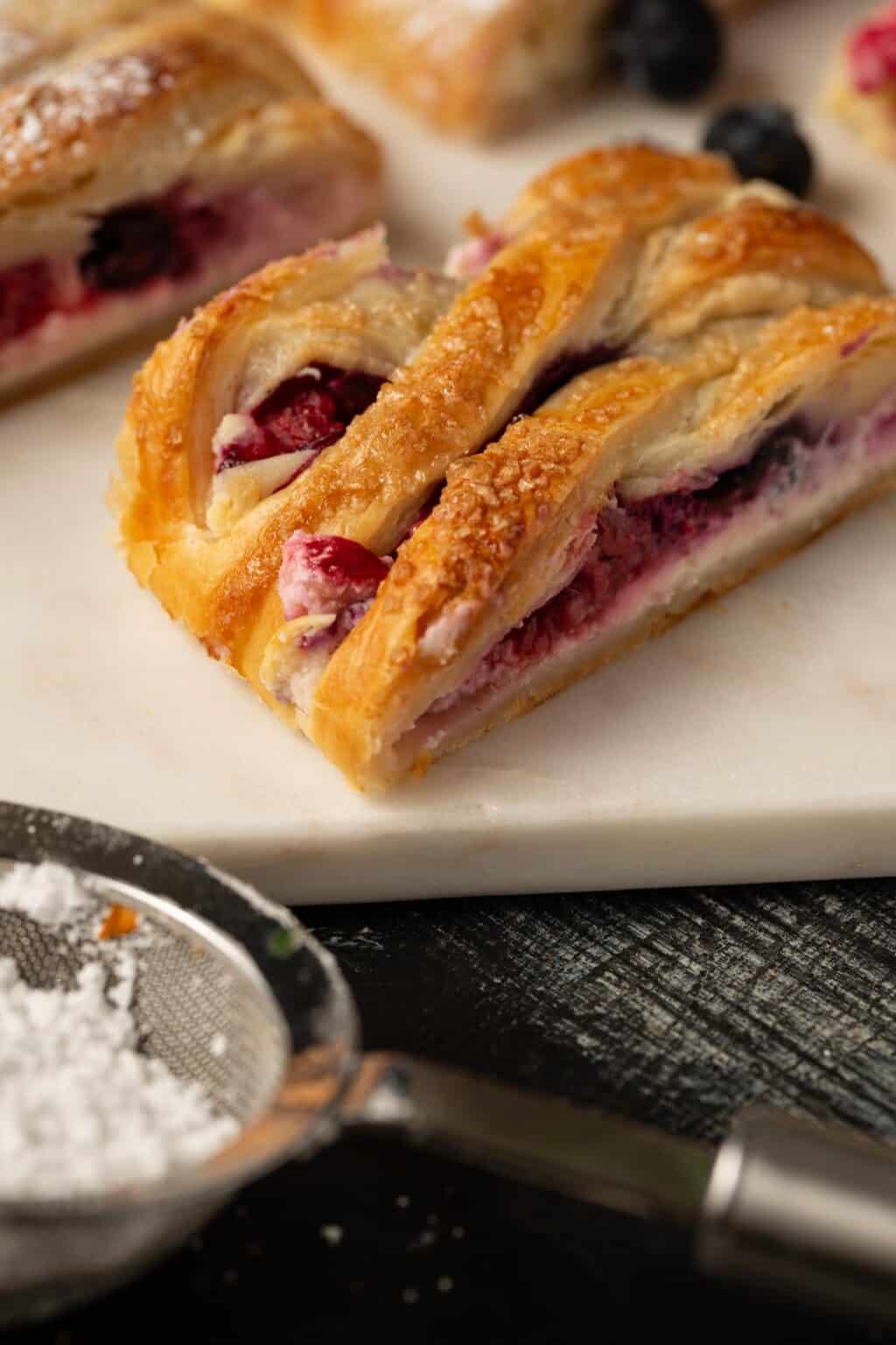 Cream Cheese Puff Pastry Braid with Berries - Butter & Baggage