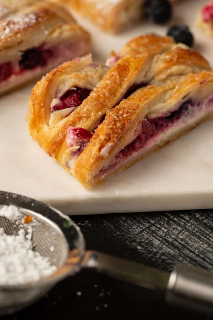 Cream Cheese Puff Pastry Braid with Berries - Butter & Baggage