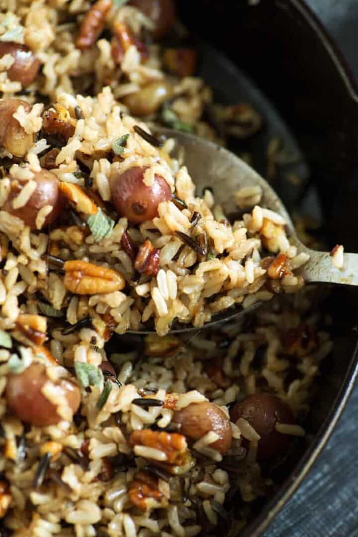 Wild Rice with Roasted Grapes - Butter & Baggage