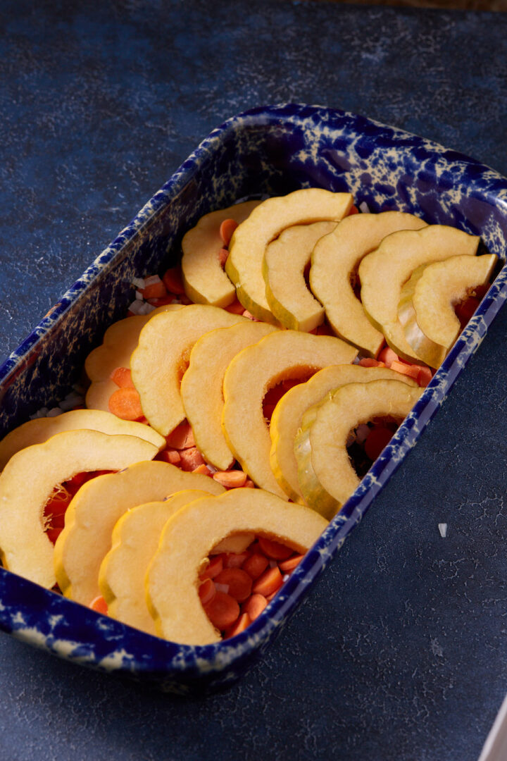 One-Pan Maple Glazed Chicken and Acorn Squash Dinner- Butter & Baggage
