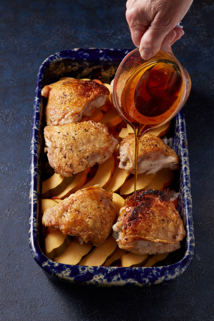 One-Pan Maple Glazed Chicken and Acorn Squash Dinner- Butter & Baggage
