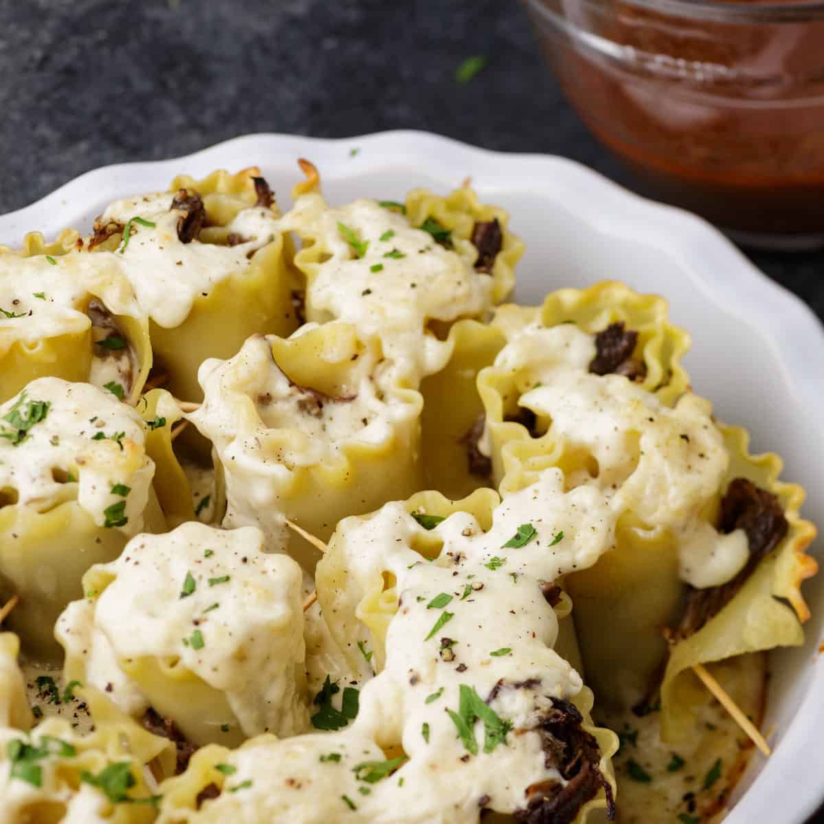 Lasagna Roll Ups with Short Ribs - Butter & Baggage