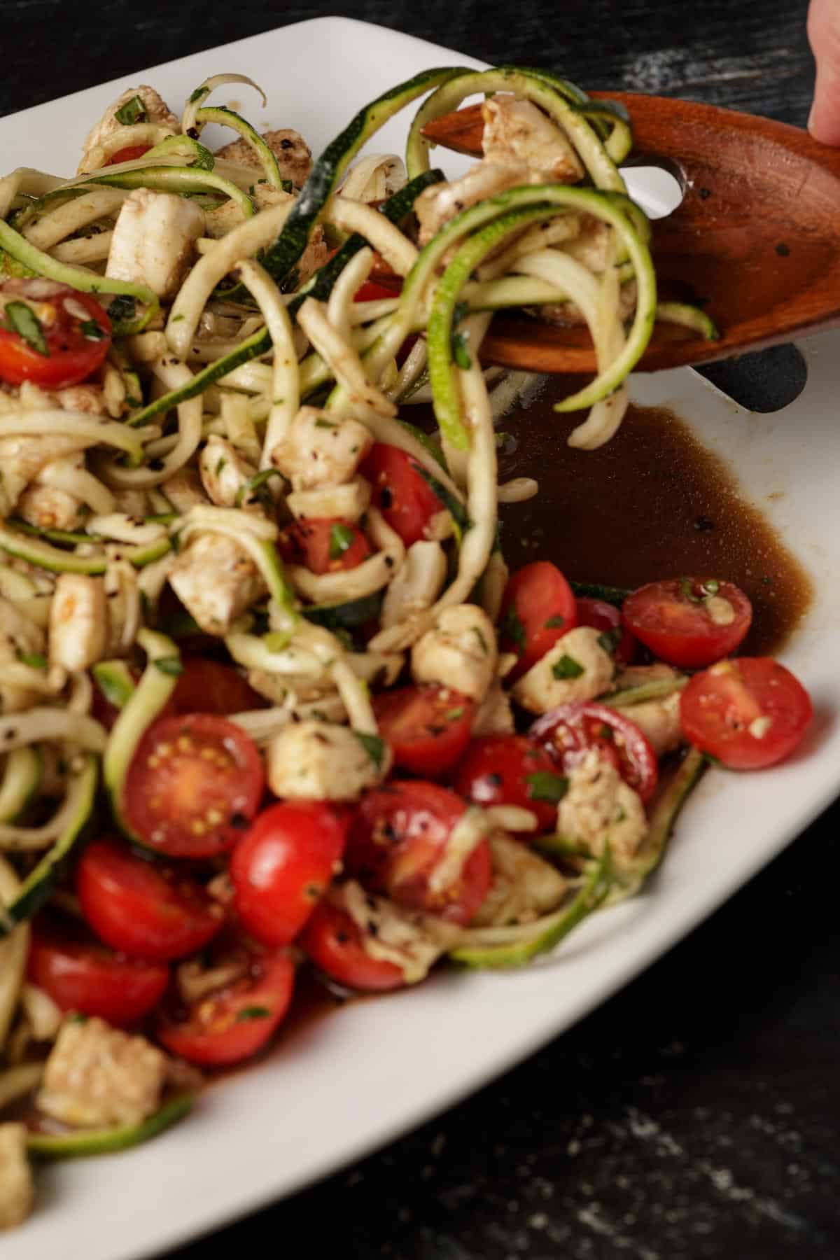 Zucchini Caprese Salad with Zoodles - Fresh Summer Salad