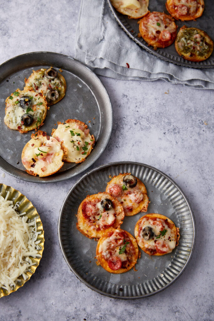 Baked MIni Tortilla Pizzas in a Muffin Tin - Butter & Baggage