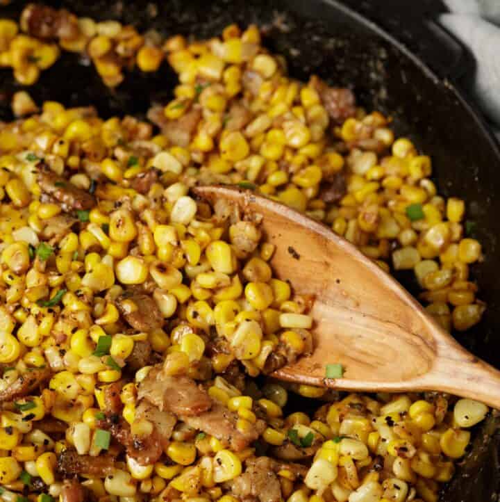 Skillet Charred Corn Recipe- Butter & Baggage