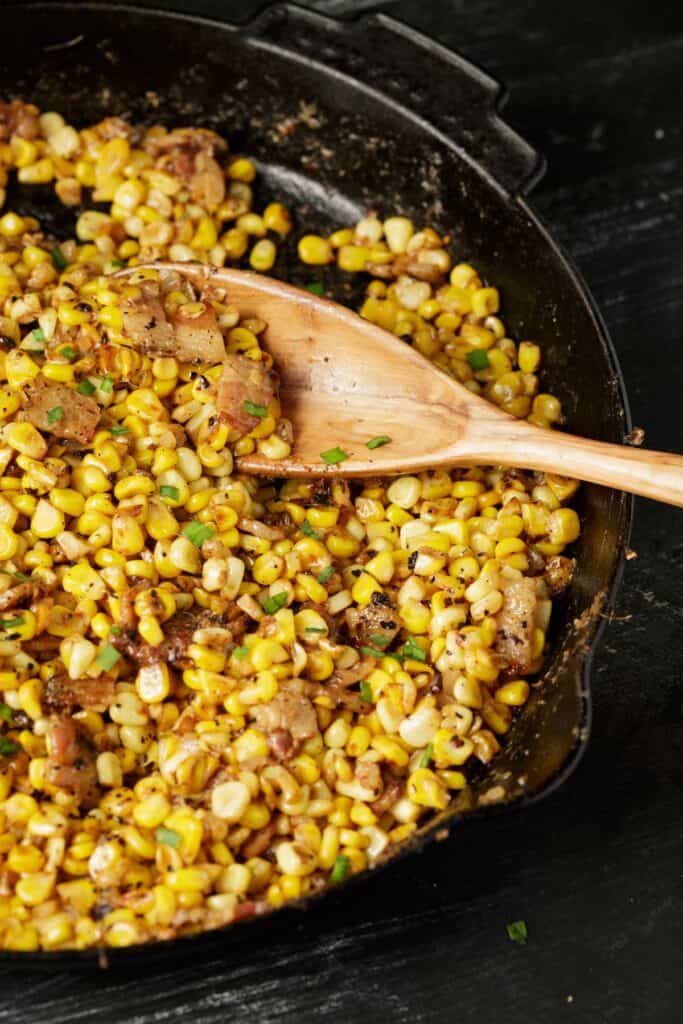 Skillet Charred Corn Recipe- Butter & Baggage