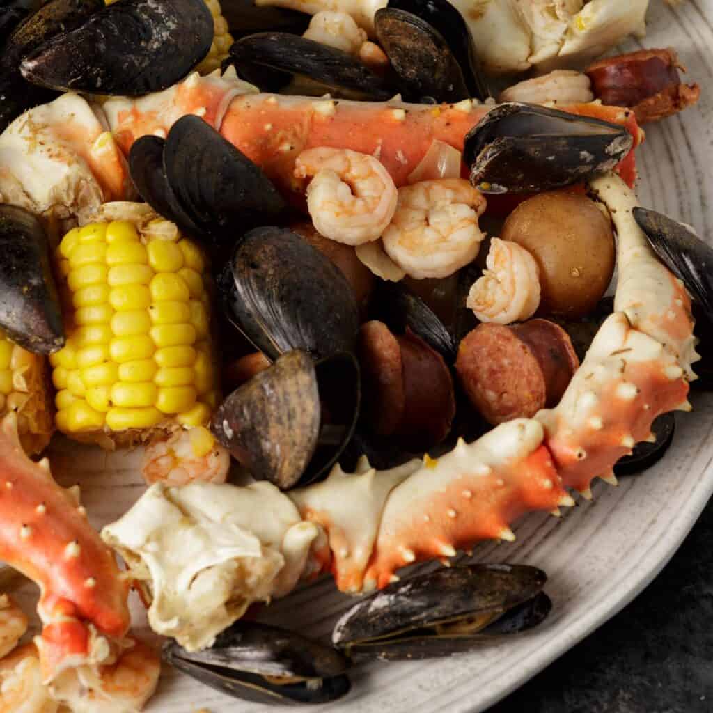 Southern Seafood Boil with Old Bay, Shrimp, Crab & Sausage - Butter ...