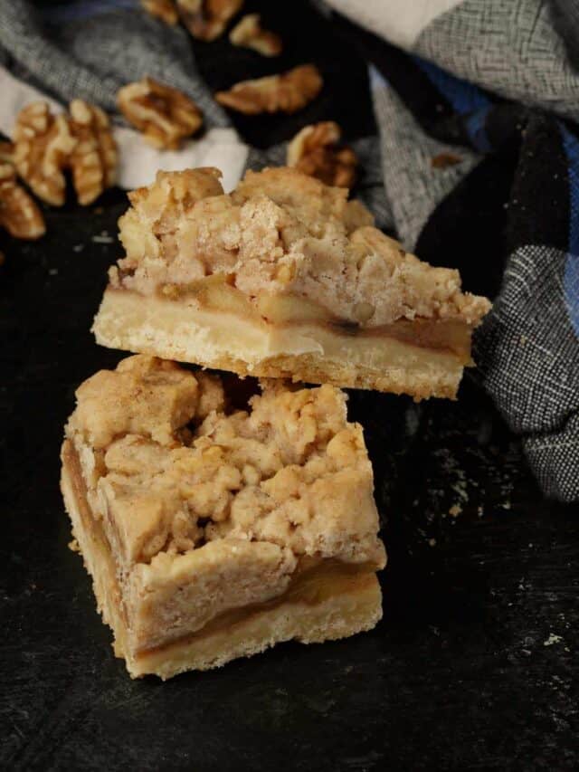 Apple Pie Bars with Shortbread - Butter & Baggage