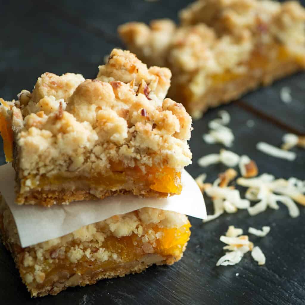 Apricot Bars with a Shortbread Crust - Butter & Baggage