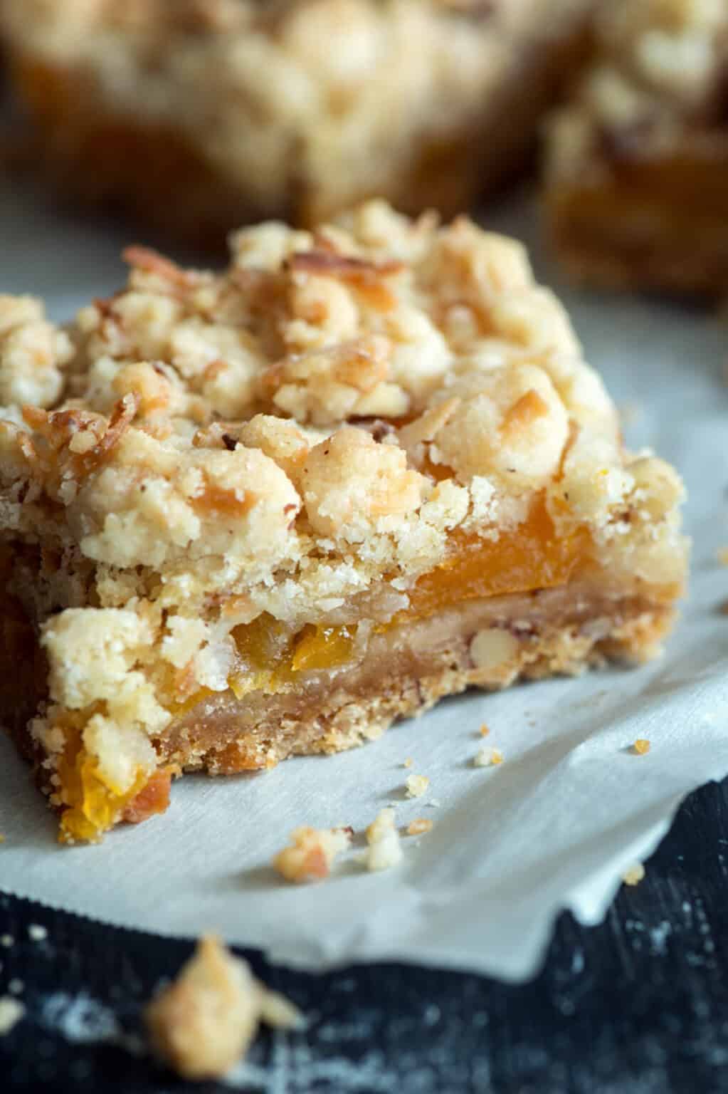 Apricot Bars with a Shortbread Crust - Butter & Baggage