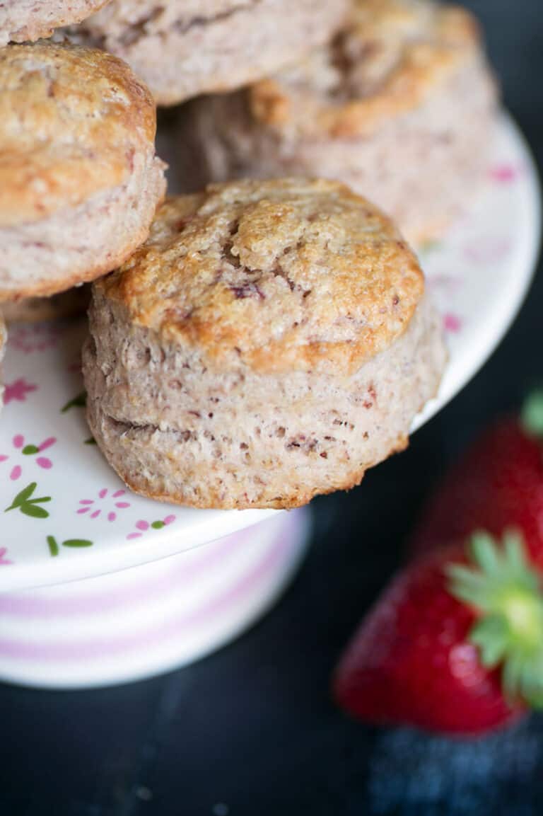 Tall & Flaky Strawberry Buttermilk Biscuits - Butter and Baggage
