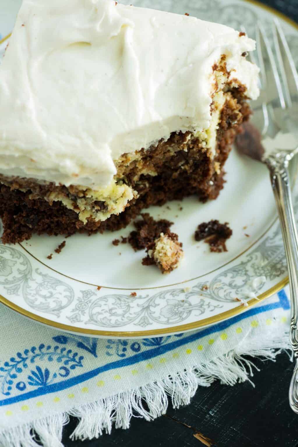 Chocolate Cake with Cream Cheese Frosting - Butter & Baggage