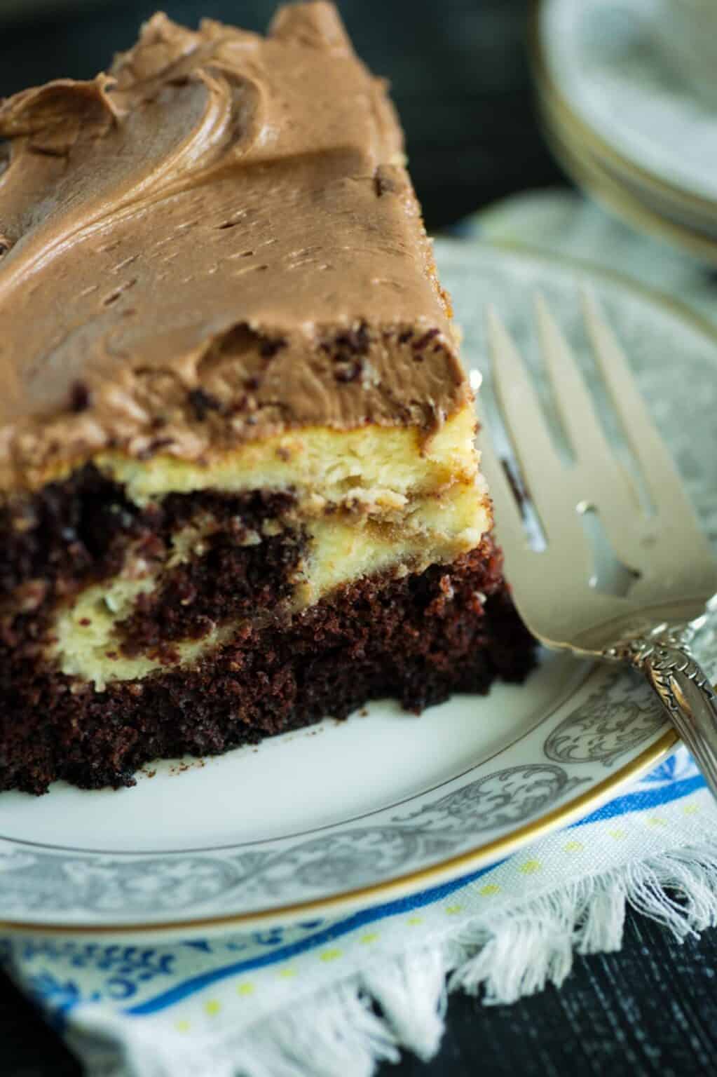 Chocolate Cake with Cream Cheese Frosting - Butter & Baggage