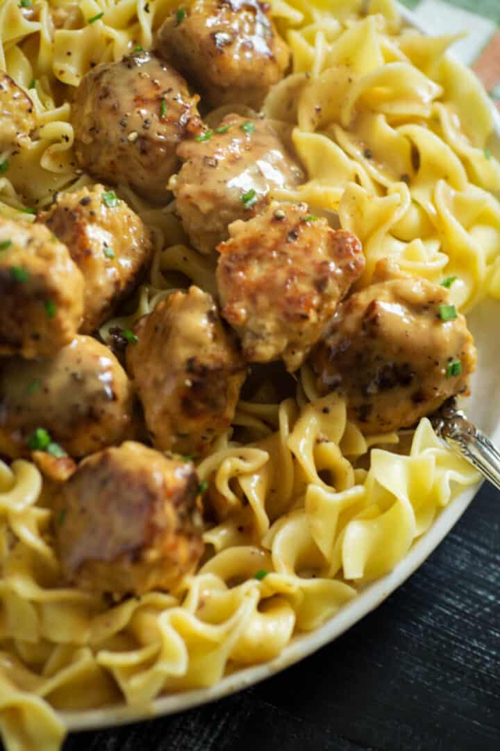Ground Chicken Marsala Meatballs - Butter & Baggage