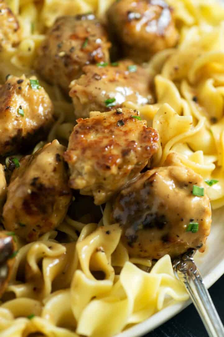 Ground Chicken Marsala Meatballs - Butter & Baggage