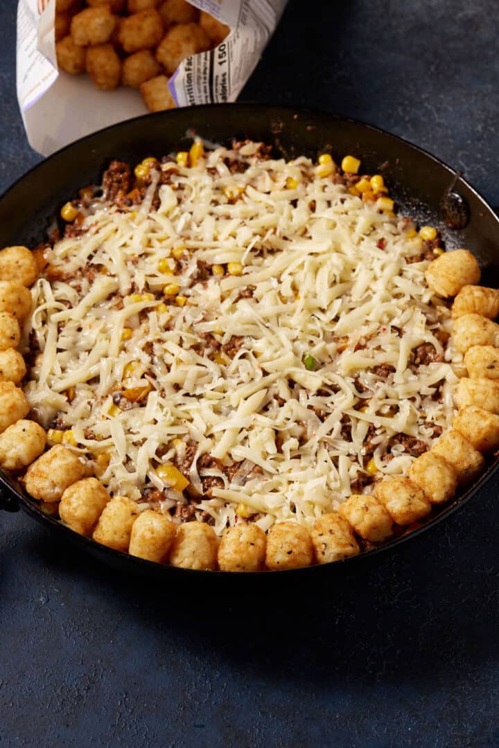 Easy Tex Mex Casserole with Crispy Tater Tots - Butter & Baggage