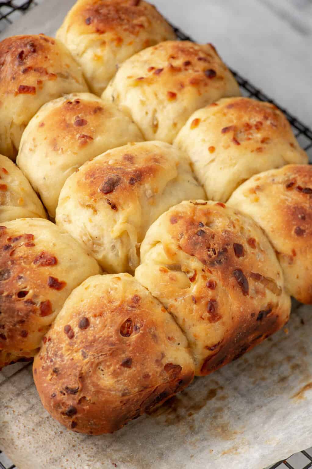 No Knead Dinner Rolls with or without Caramelized Onions - Butter & Baggage