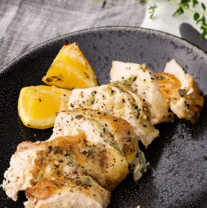 Lemon Garlic Chicken baked in the oven - Butter & Baggage