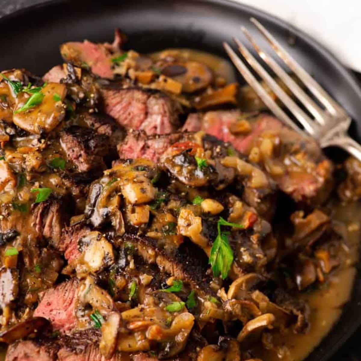 Steak Marsala with Mushroom Sauce - Butter & Baggage