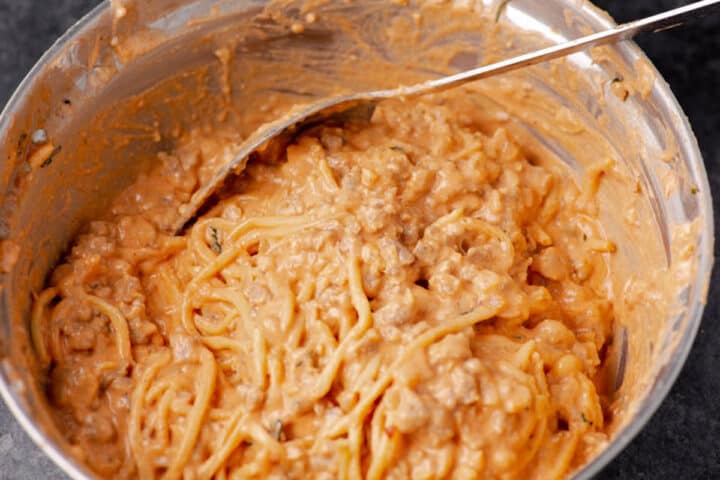Baked Spaghetti with Vodka Sauce - Butter & Baggage
