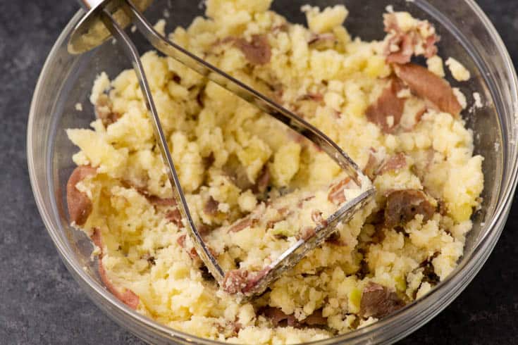 Smashed Potatoes topped with crispy onions | Butter & Baggage