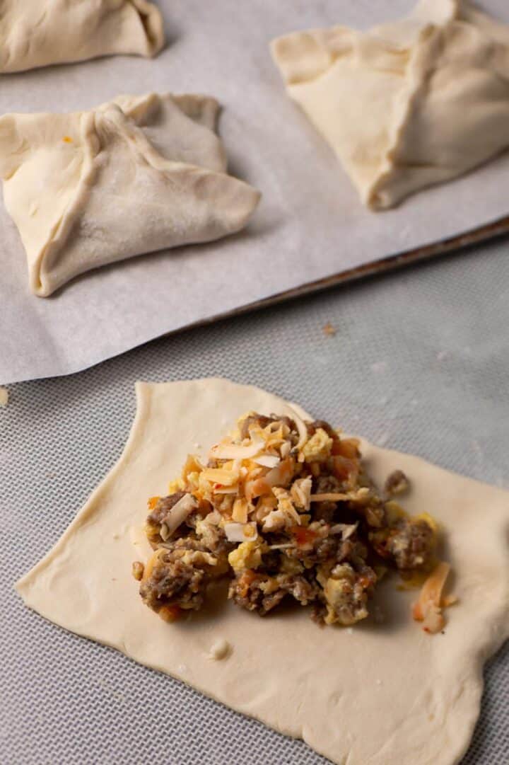 Puff Pastry Breakfast Pockets with Sausage & Apples - Butter & Baggage