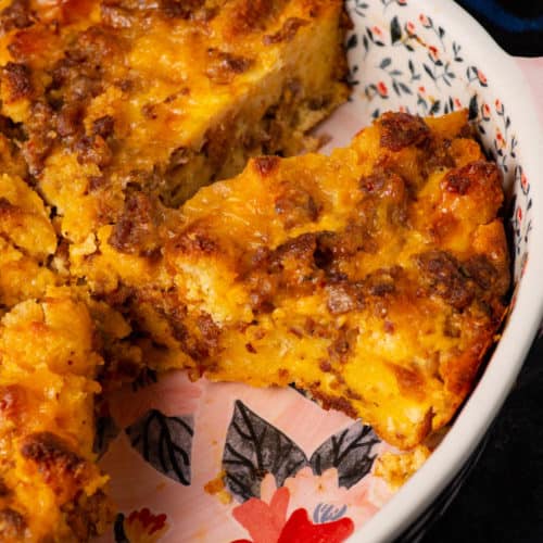 Sausage Quiche with Cornbread - Butter & Baggage