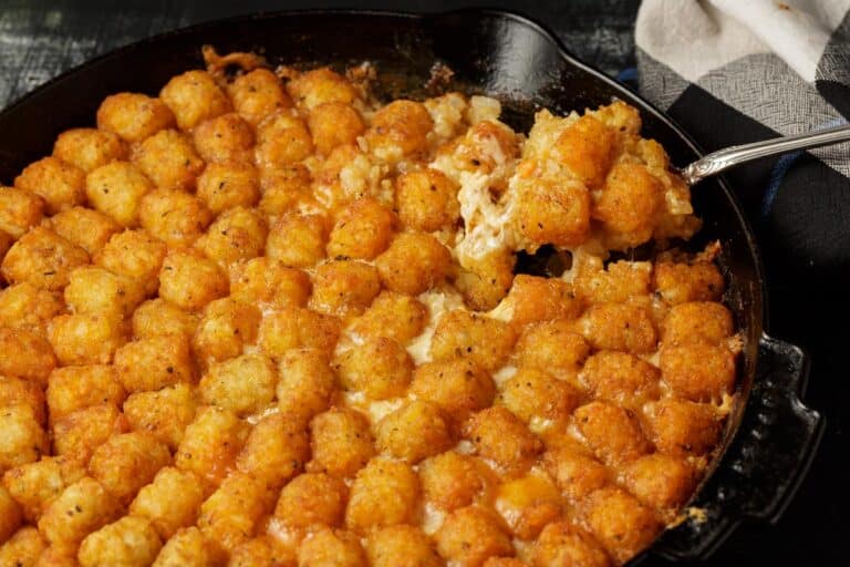 Buffalo Chicken Casserole with Tater Tots - Butter & Baggage
