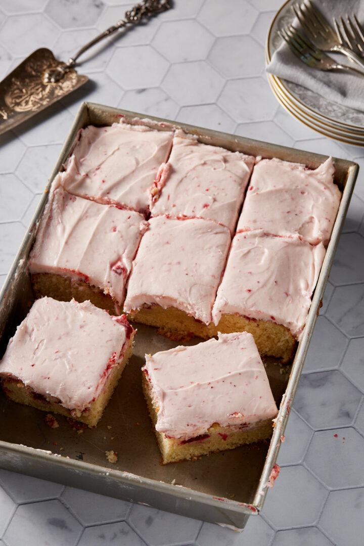Strawberry Jam Cake with Strawberry Frosting - Butter & Baggage