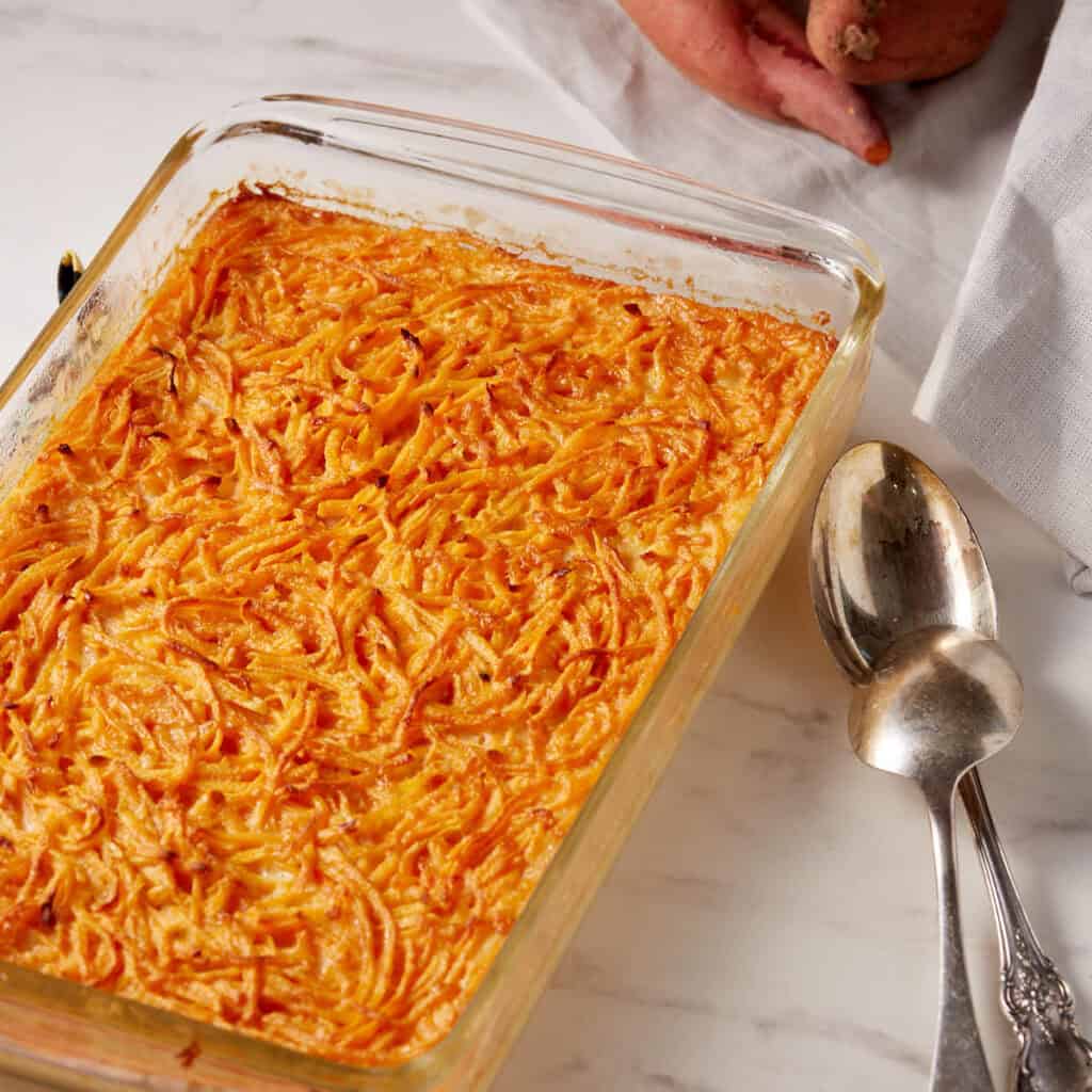 Sweet Potato Pudding with Grated Potatoes - Butter & Baggage