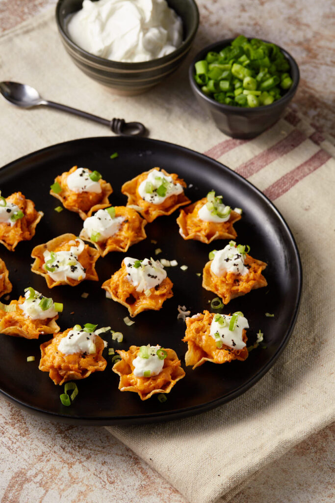 20-Minute Baked Buffalo Chicken Cups - Butter & Baggage