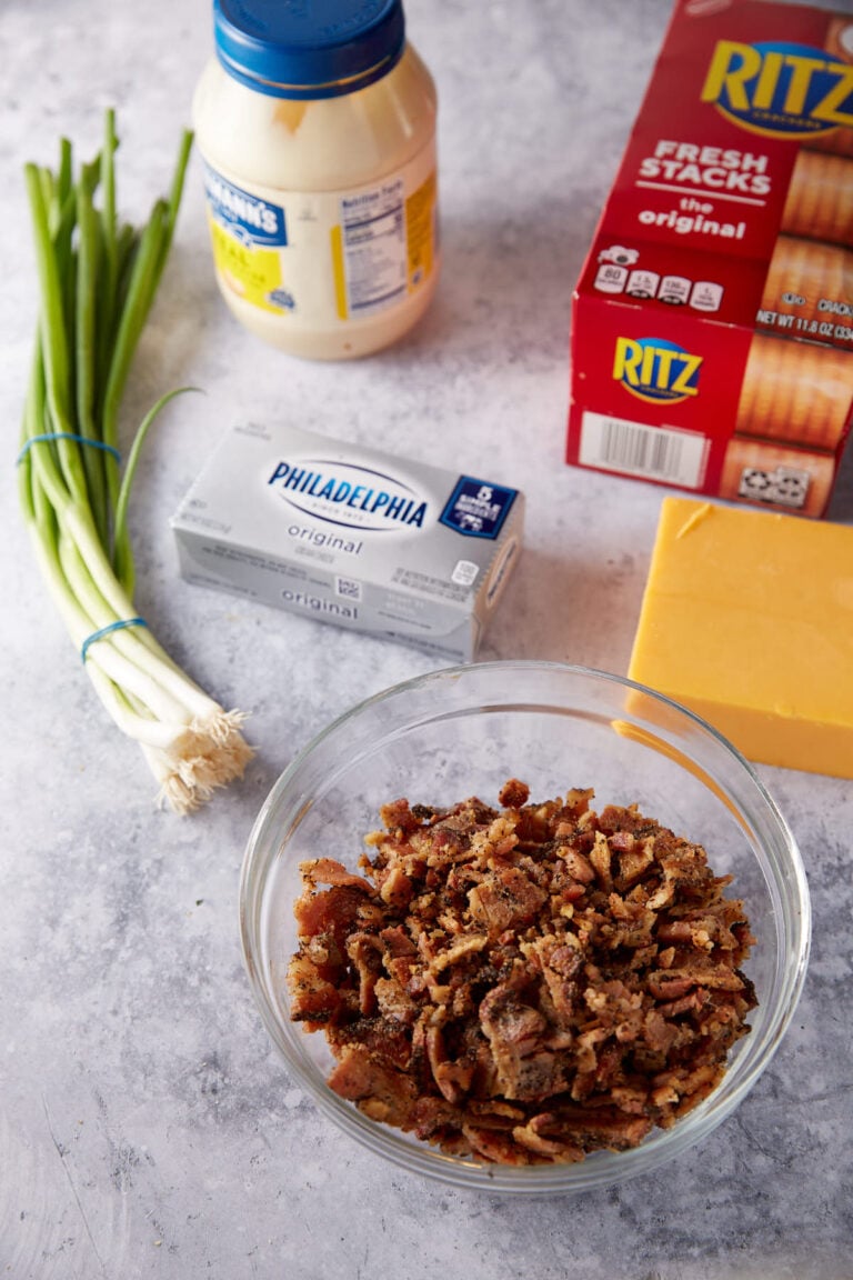 Quick-Baked Bacon Cream Cheese Dip with Ritz Crackers - Butter & Baggage