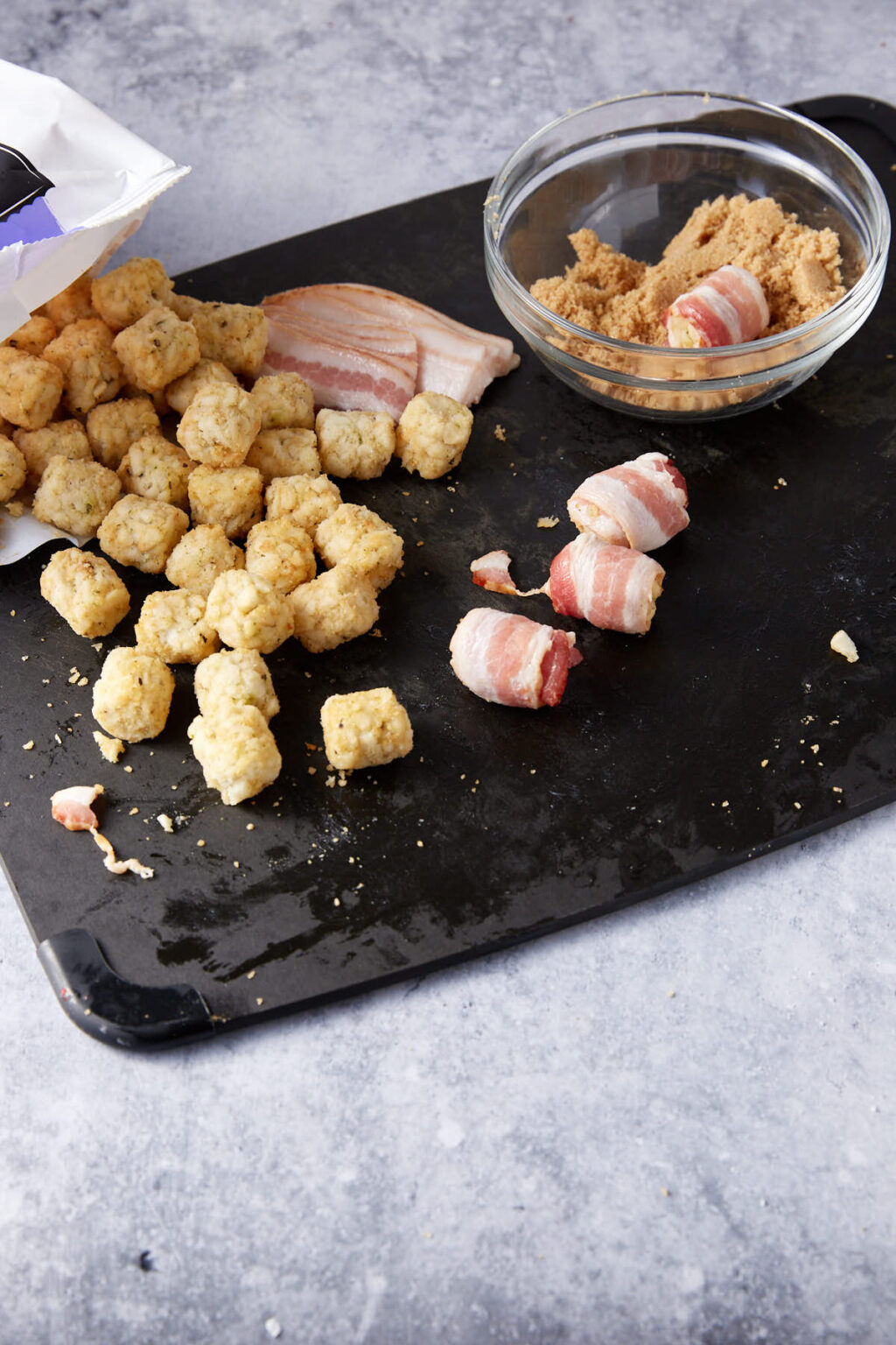 Crispy Bacon Wrapped Tater Tots - Butter & Baggage