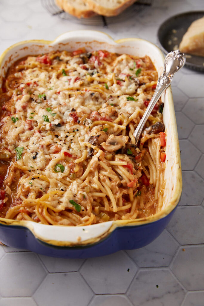 Rich and Creamy Chicken Mushroom Spaghetti - Butter & Baggage