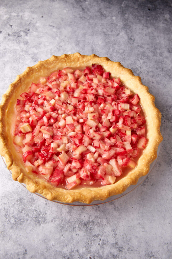 Old Fashioned Rhubarb Custard Pie - Butter & Baggage