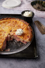 Old Fashioned Rhubarb Custard Pie - Butter & Baggage
