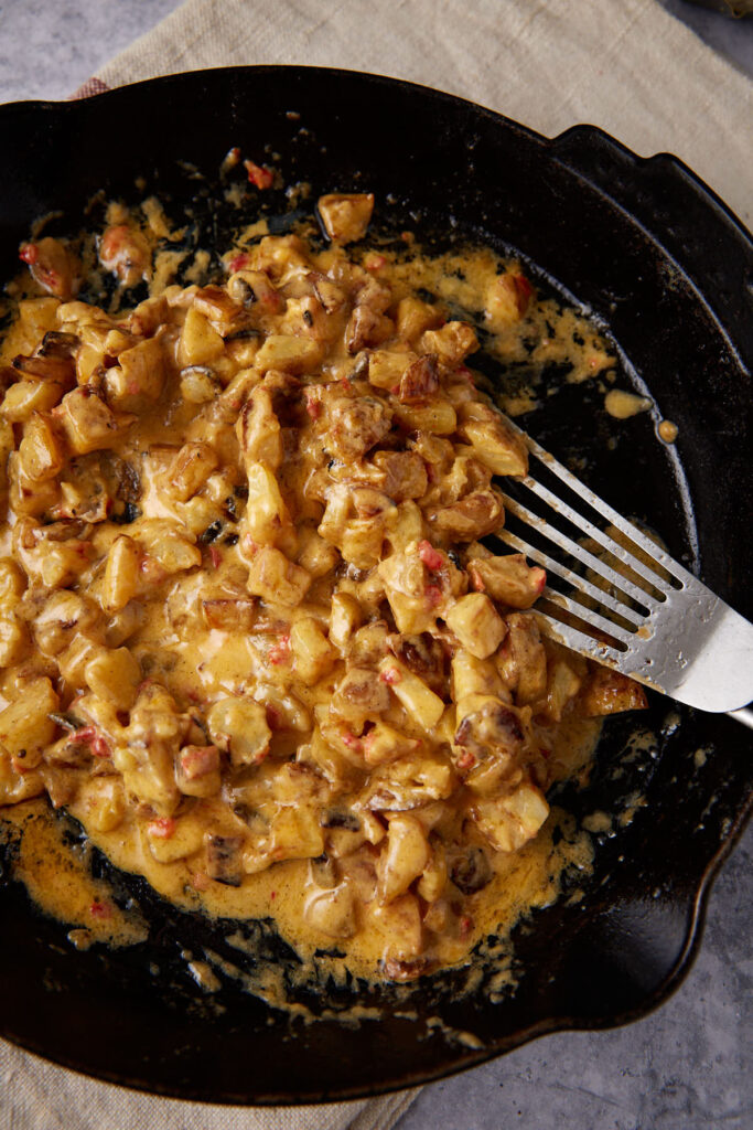 Crispy Breakfast Potatoes with Pimento Cheese - Butter & Baggage