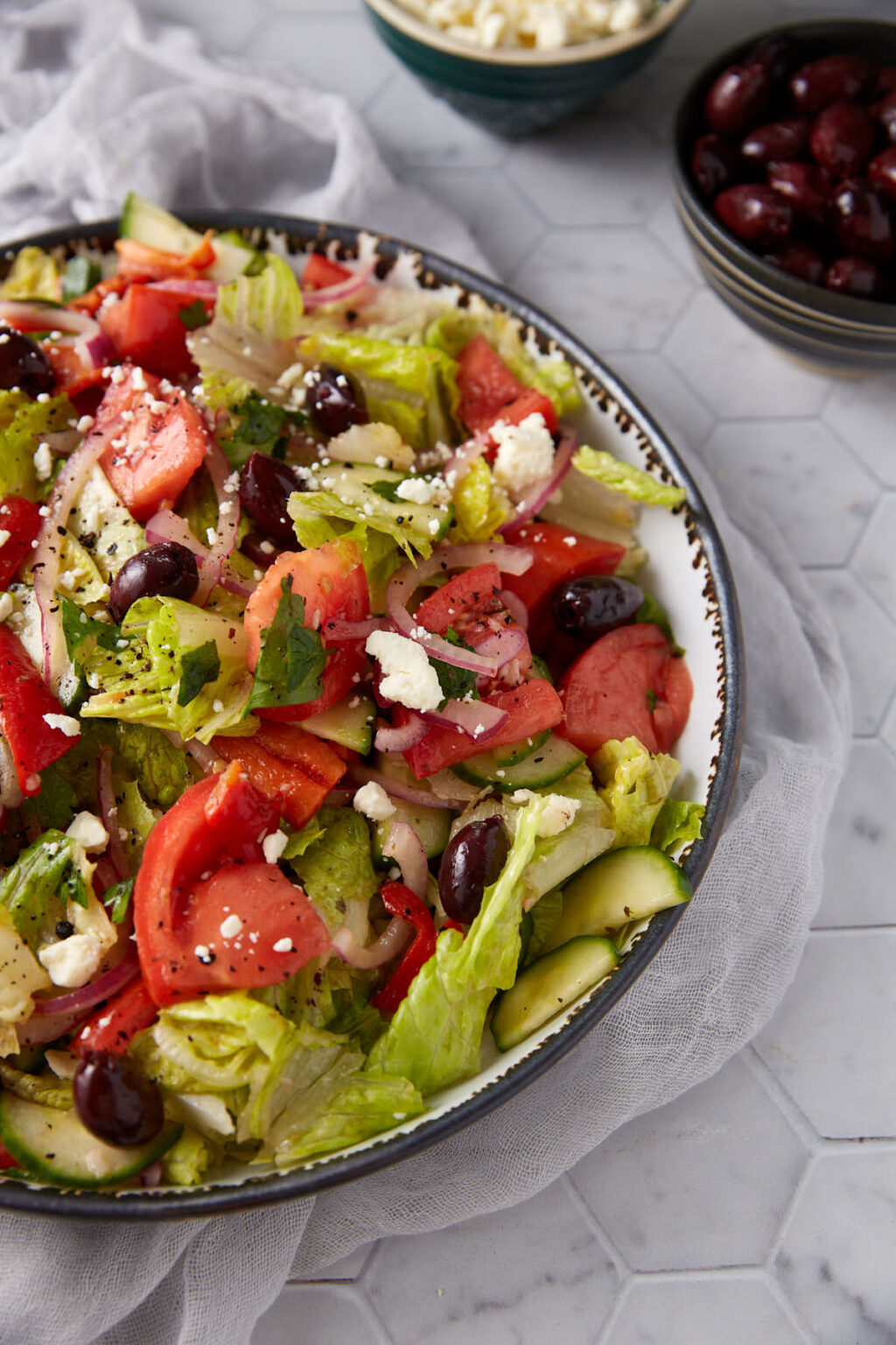 Greek Cucumber Salad with Lemon Dressing - Butter & Baggage