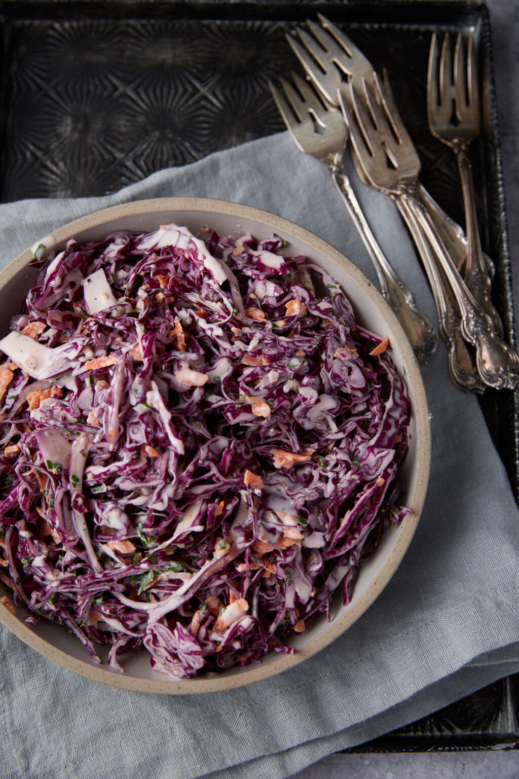 Creamy Red Cabbage Coleslaw with Buttermilk - Butter & Baggage