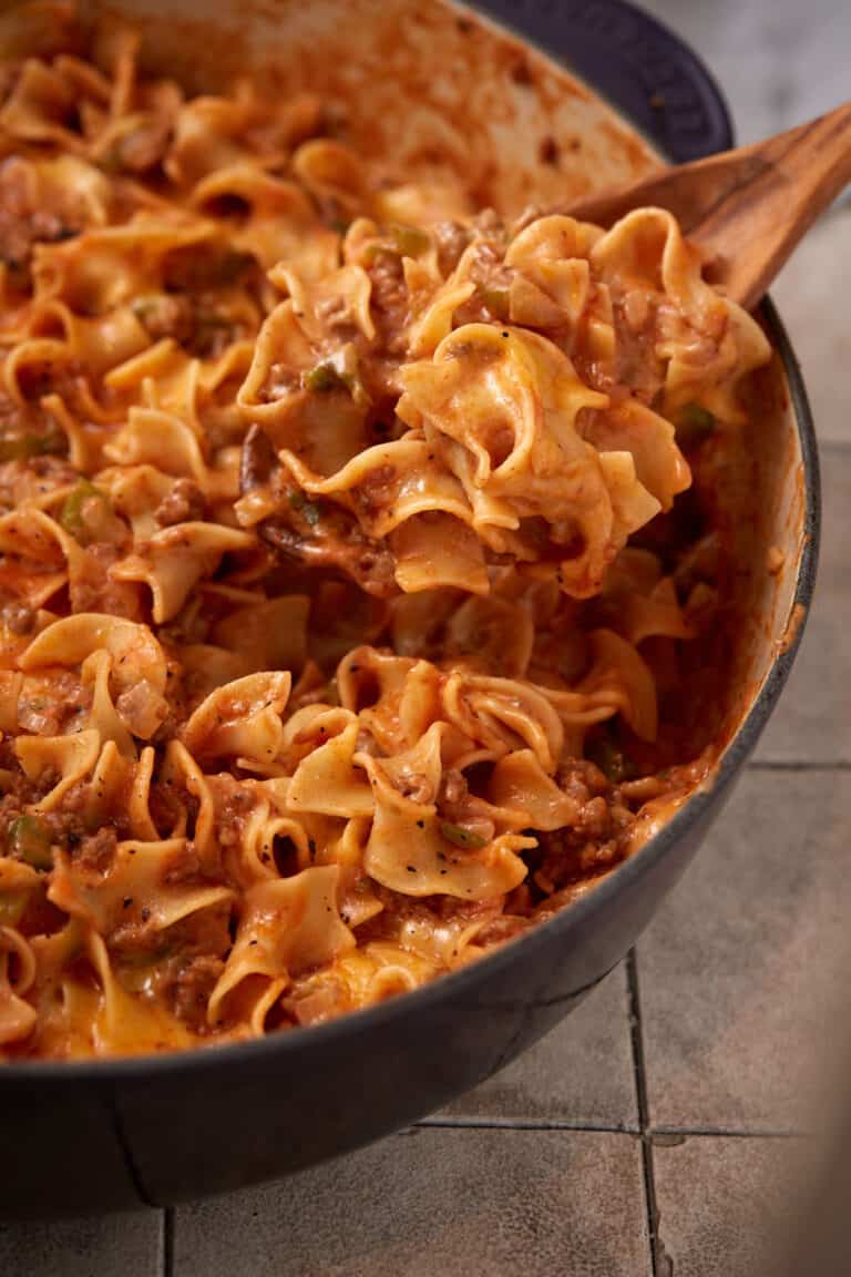 Johnny Marzetti (One-Pot Hamburger Casserole with Egg Noodles) - Butter ...