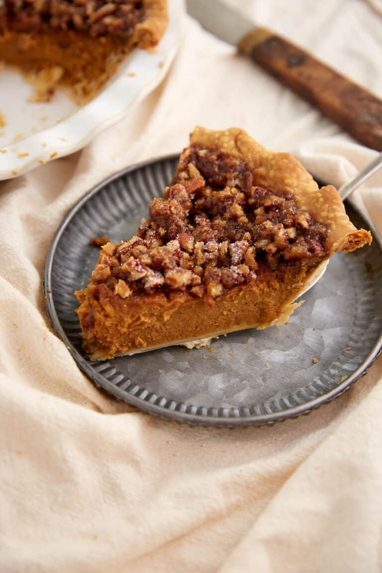 Homemade From-Scratch Praline Pumpkin Pie Recipe - Butter & Baggage