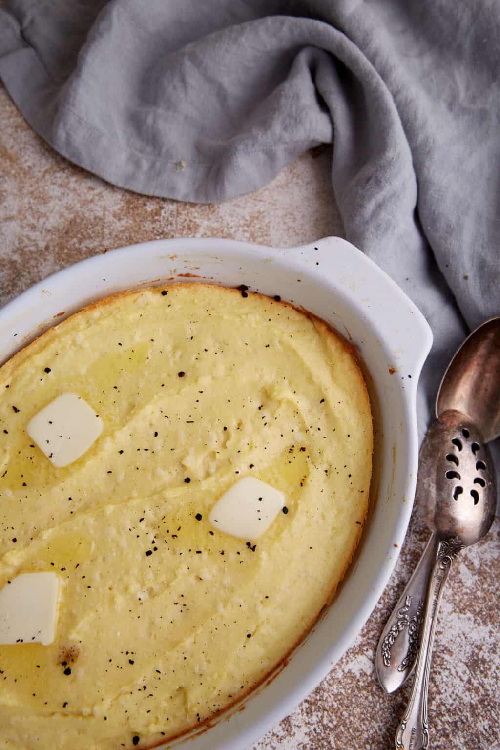 Creamy Spoon Bread Recipe Made with White Cornmeal - Butter & Baggage