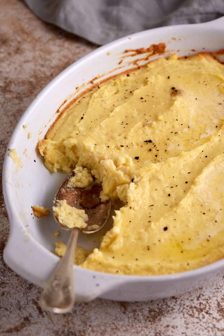 Creamy Spoon Bread Recipe Made with White Cornmeal - Butter & Baggage