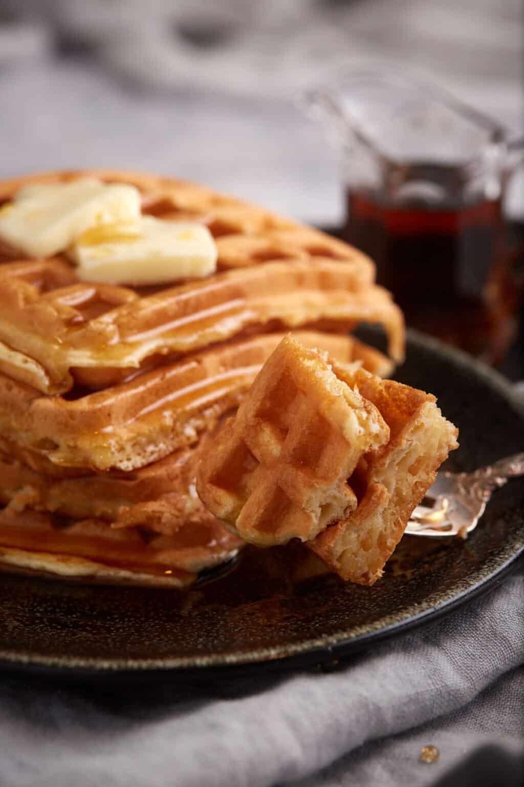 Homemade Waffles with Whipped Egg Whites - Butter & Baggage