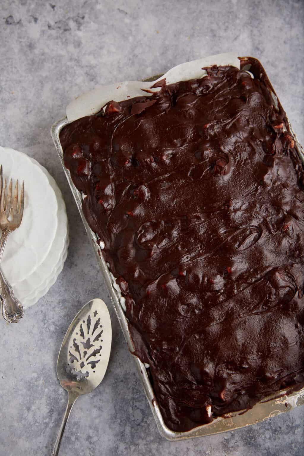 From Scratch Chocolate Mud Cake with Marshmallow Frosting - Butter ...