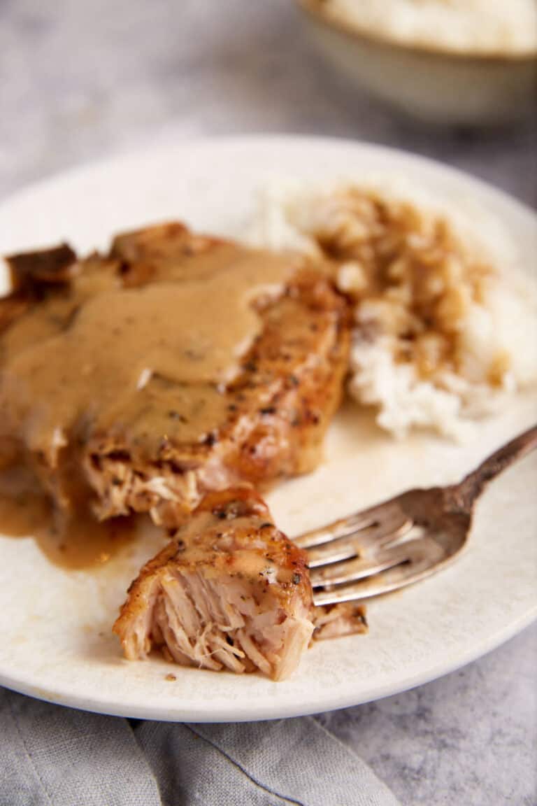 Slow Cooker Ranch Pork Chops with Gravy - Butter & Baggage
